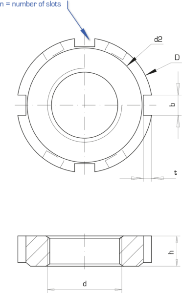 Nut for threaded clamp EMF : accessories Linear cylinders - Quiri