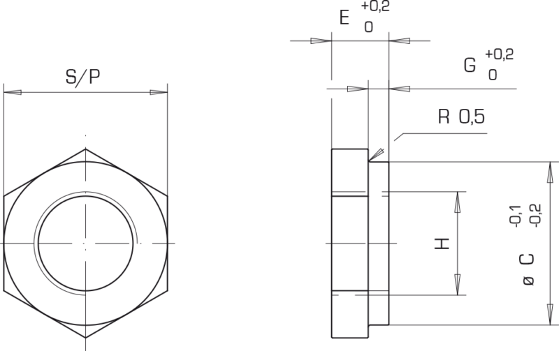 Nut for clamp type H12 and H21 : accessories Swing clamps with helical ...