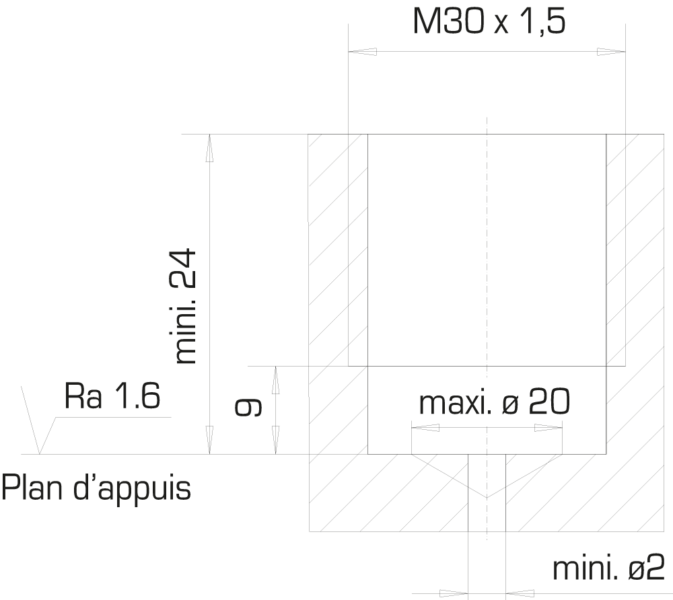 Butée anti-vibratoire - A visser M30 x1,5 - 500 bar - avec racleur ...