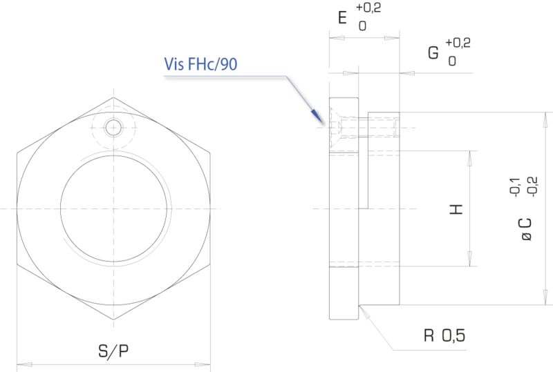 Ecrou pour vérin de type P31 et P41 : accessoires Vérin pivotant avec ...