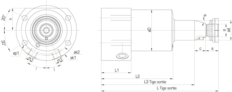 Vérin pivotant double effet - 250 bar Fixation par embase à lamages HTF ...