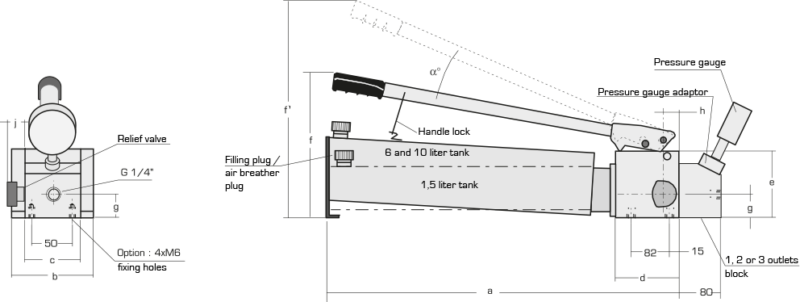 Single acting 1000 bar hand pumps, 2 speeds (SA25 + 8) - SA : Hydraulic ...